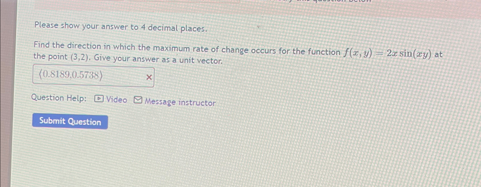Solved Please show your answer to 4 ﻿decimal places.Find the | Chegg.com