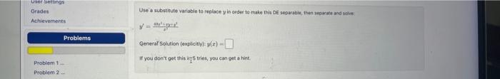 Solved Use a subst fute variable to replace y in erder to | Chegg.com Solved Use a subst fute variable to replace y in erder to | Chegg.com