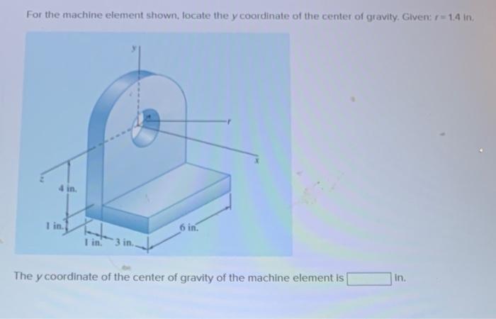 Solved For the machine element shown, locate the y | Chegg.com