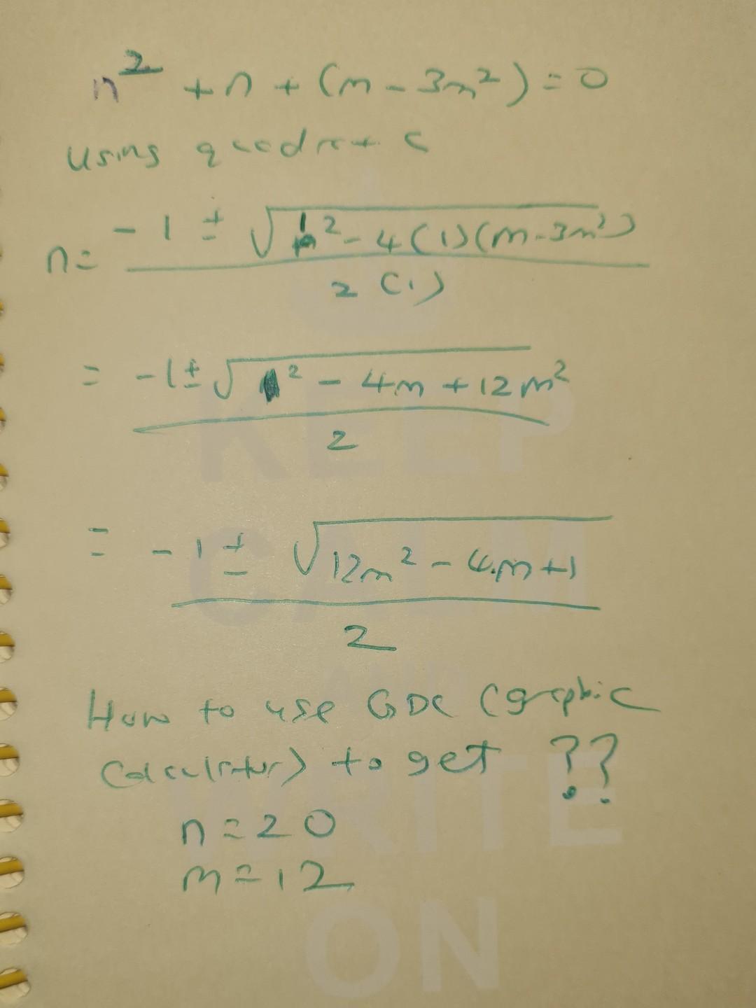 Solved how to use GDC to solve 2 bariavles. kindly provide | Chegg.com