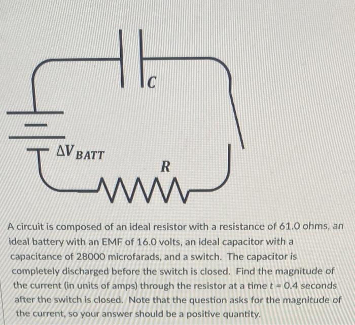 Solved A circuit is composed of an ideal resistor with a | Chegg.com