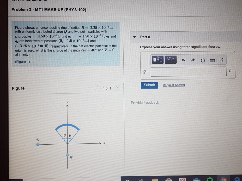Solved Problem 3 - MT1 MAKE-UP (PHYS-102) Part A Figure | Chegg.com