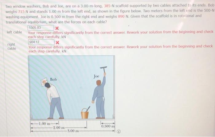 Solved Two window washers, Bob and Joe, are on a | Chegg.com