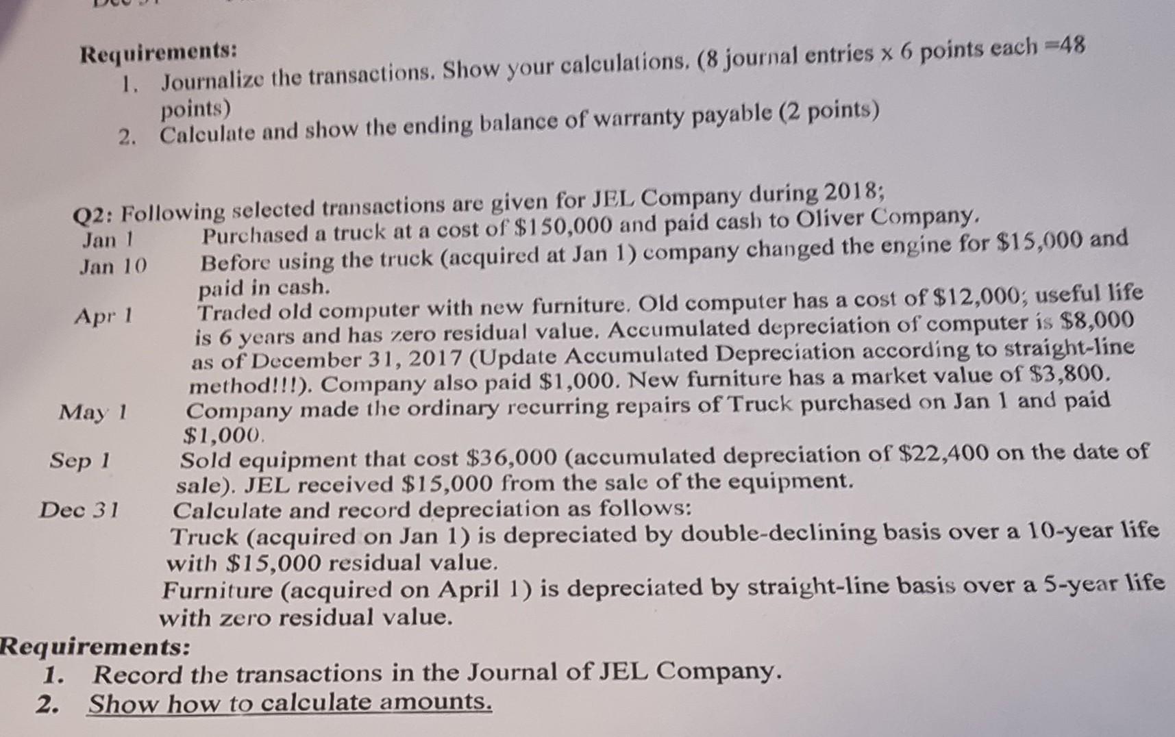 Solved Requirements: 1. Journalize the transactions. Show | Chegg.com