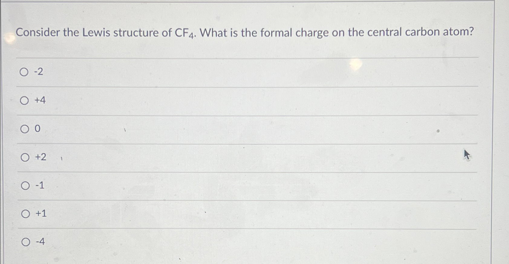 Consider the Lewis structure of CF4. ﻿What is the | Chegg.com