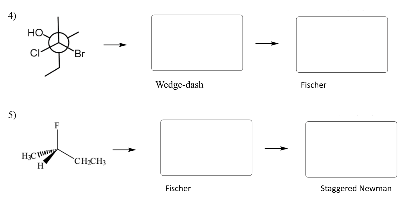 Solved B) ﻿Convert the following Wedge-dash, Newman and | Chegg.com