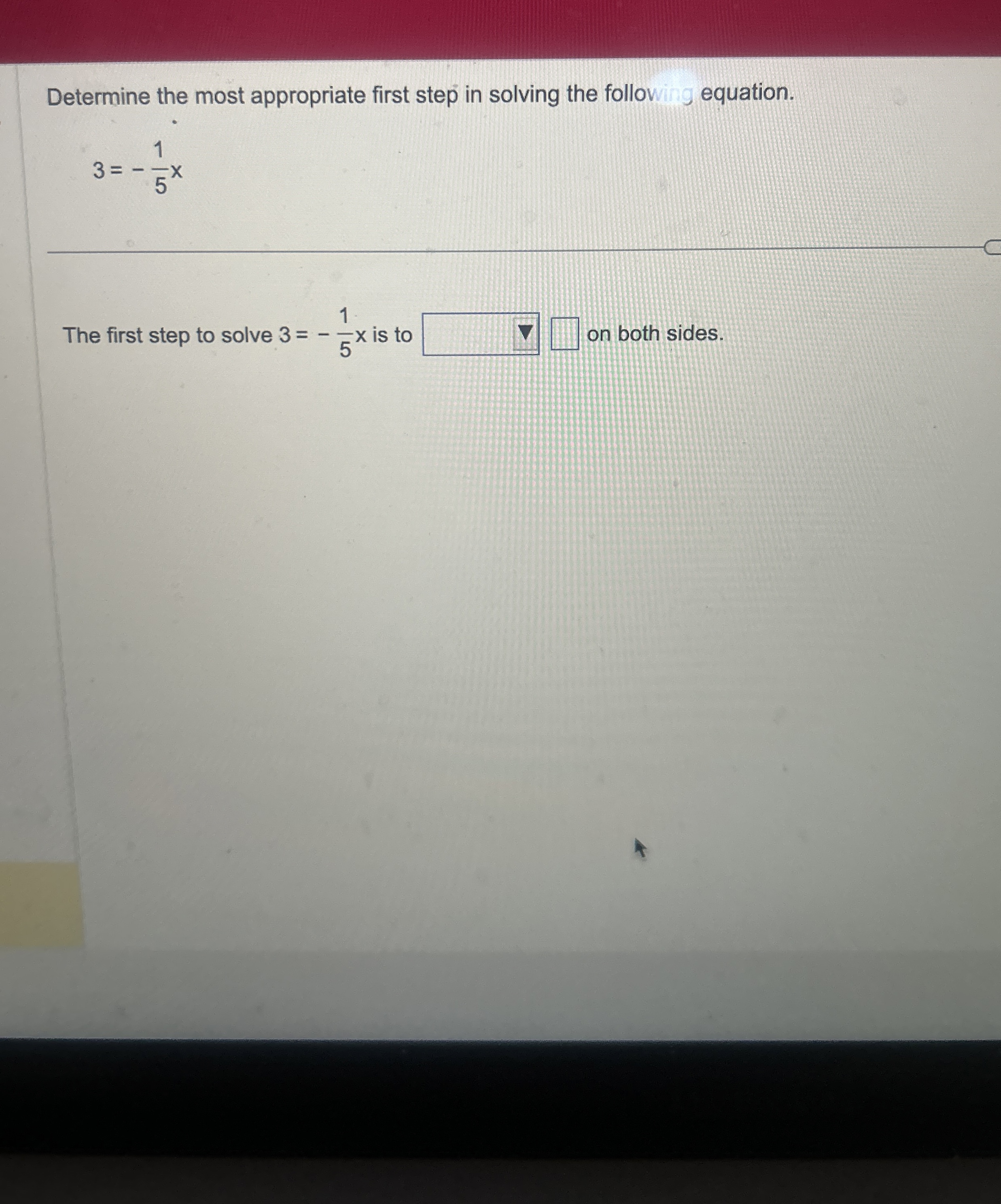 Solved Determine the most appropriate first step in solving | Chegg.com