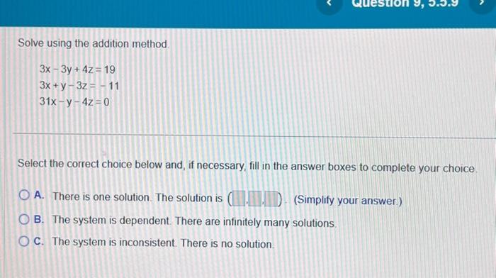 Solved Solve using the addition method. | Chegg.com
