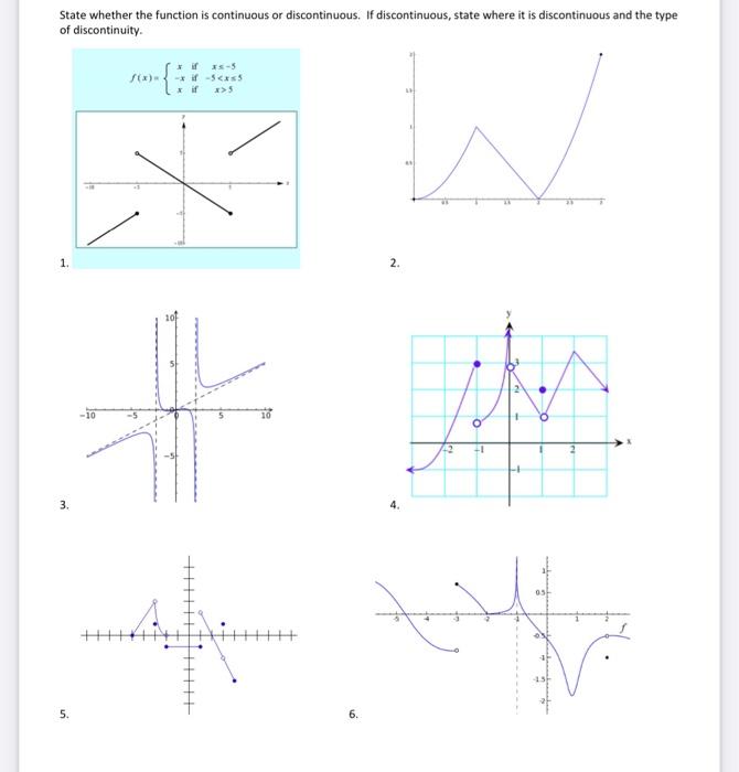 Solved State whether the function is continuous or | Chegg.com