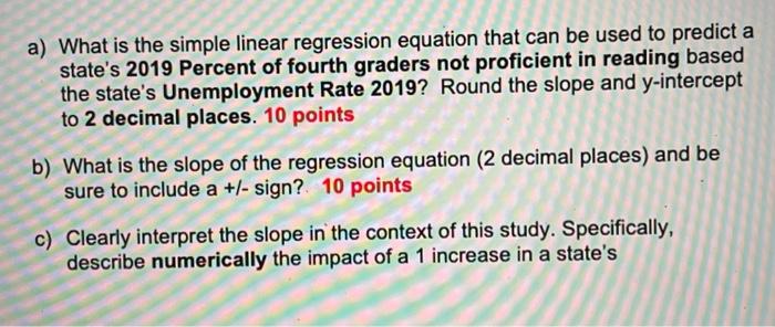 Solved Simple linear regression results: Dependent Variable: | Chegg.com