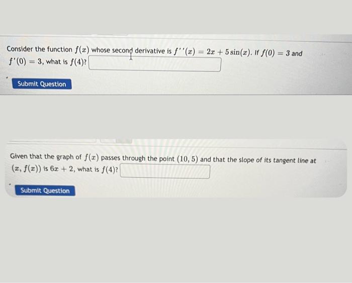 Solved Consider the function f(x) whose second derivative is | Chegg.com