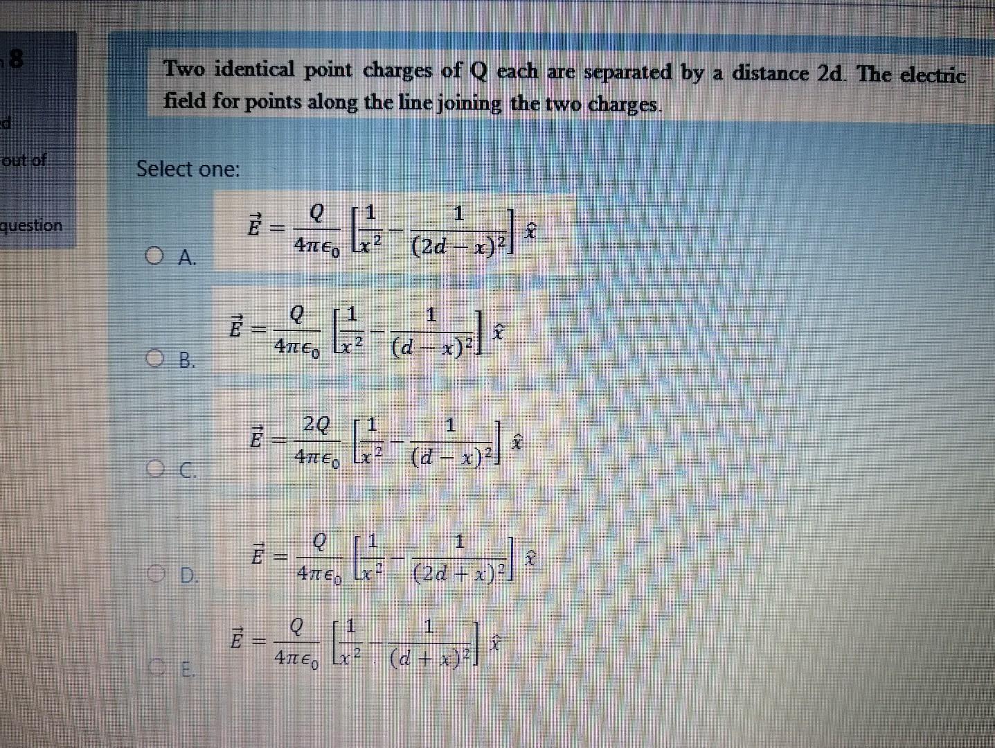 Solved 8 Two identical point charges of Q each are separated | Chegg.com