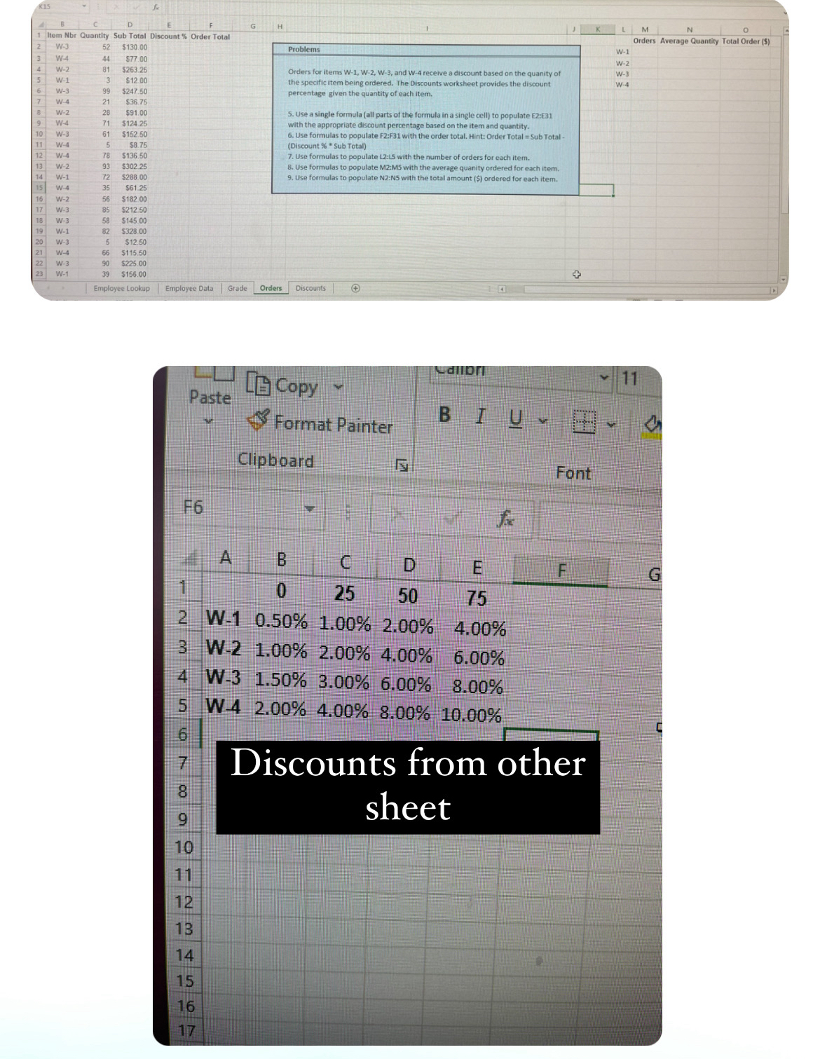 Solved Orders for items W-1, ﻿W-2, ﻿W-3, ﻿and W-4 ﻿receive a | Chegg.com