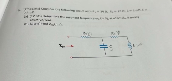Solved ( 20 points) Consider the following circuit with | Chegg.com Solved ( 20 points) Consider the following circuit with | Chegg.com