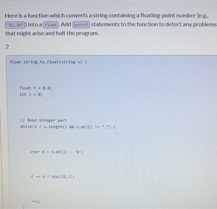Solved Here is a function which converts a string containing | Chegg.com