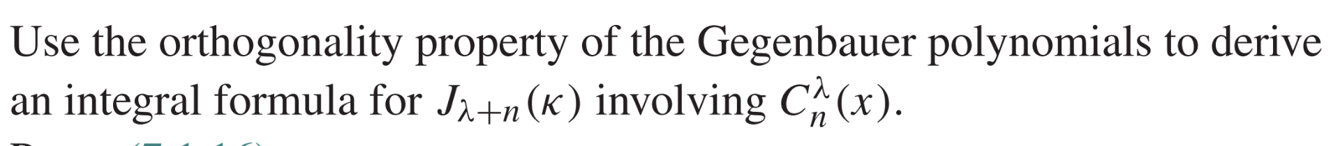Use the orthogonality property of the Gegenbauer | Chegg.com