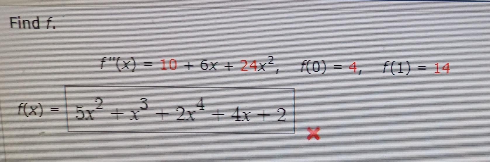 Solved Find f. | Chegg.com