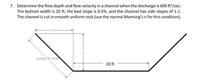 Solved Determine the flow depth and flow velocity in a | Chegg.com