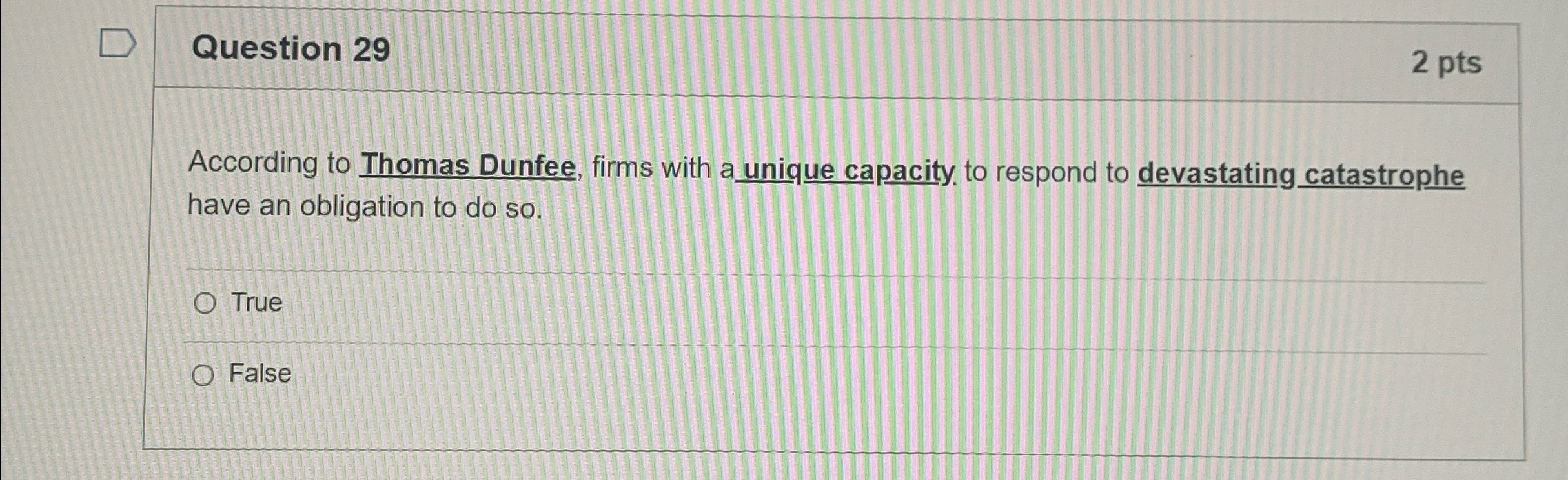 Solved Question 292 ﻿ptsAccording to Thomas Dunfee, firms | Chegg.com