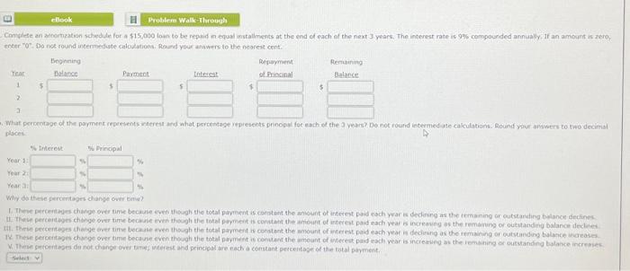 Solved 8 Problem Walk-Through a. Complete an amortization | Chegg.com
