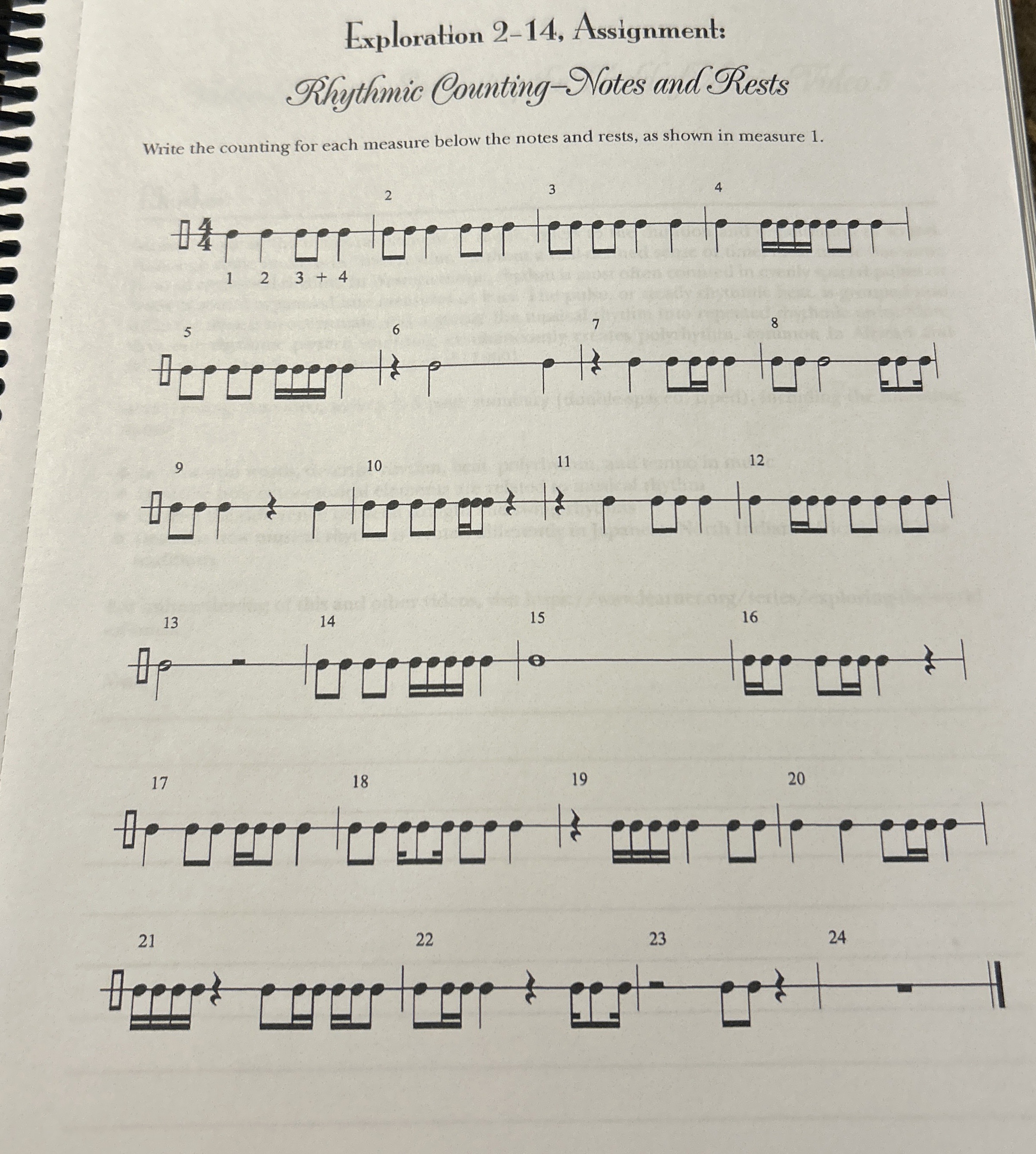 Exploration 2-14, ﻿Assignment:Rhythmic Counting-Motes | Chegg.com