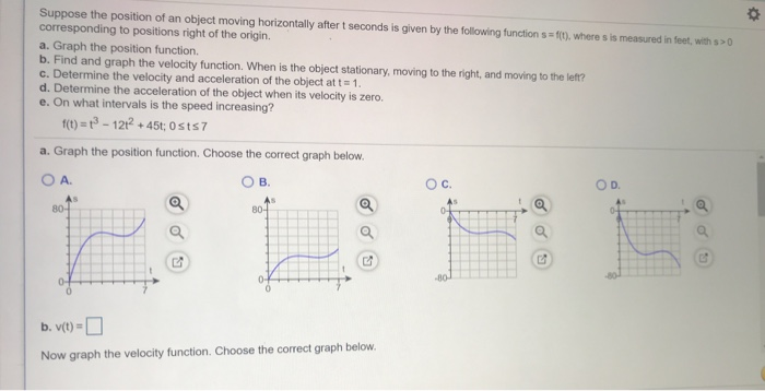 Solved Suppose the position of an object moving horizontally | Chegg.com