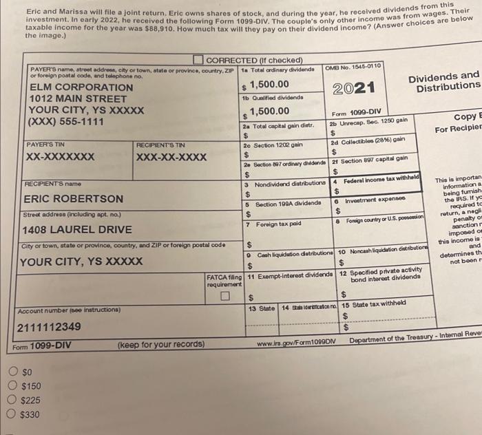 Solved Eric and Marissa Wil file a joint return. Eric owns | Chegg.com