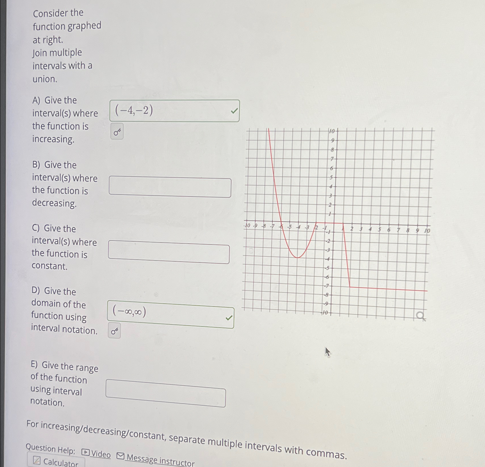 Solved Consider thefunction graphedat right.Join | Chegg.com