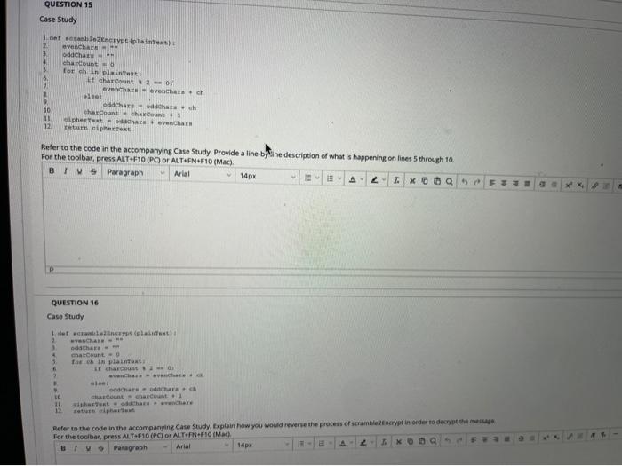Solved QUESTION 15 Case Study 1.det secrypt plaintext) 2 | Chegg.com