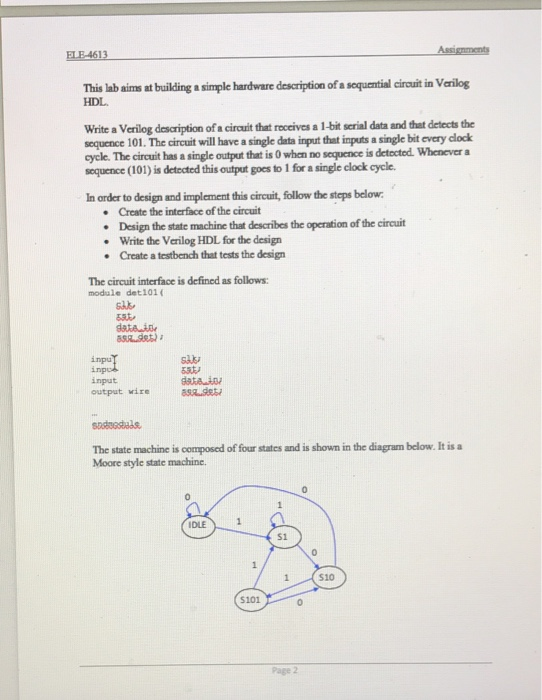 Solved Assignments ELE.4613 This lab aims at building a | Chegg.com