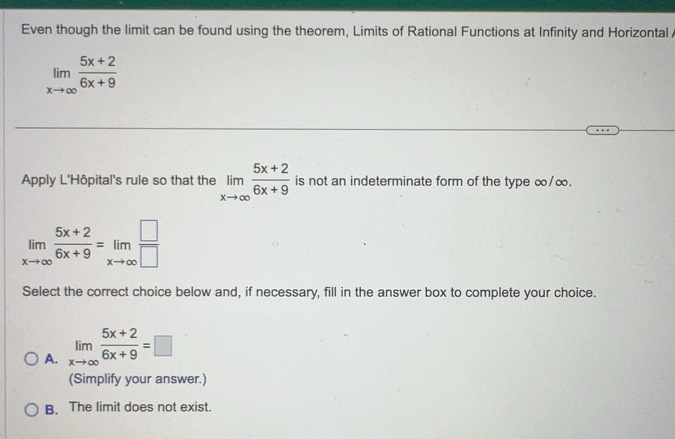 Solved Even though the limit can be found using the theorem, | Chegg.com