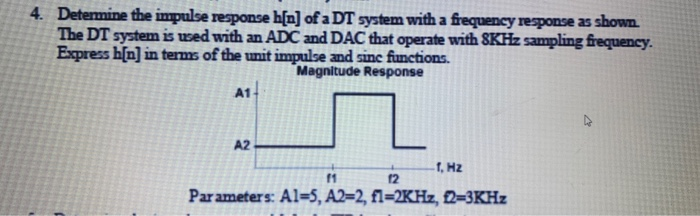 Solved 4. Determine the impulse response h[n] of a DT system | Chegg.com