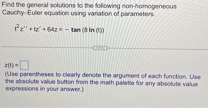 Solved Find the general solutions to the following | Chegg.com