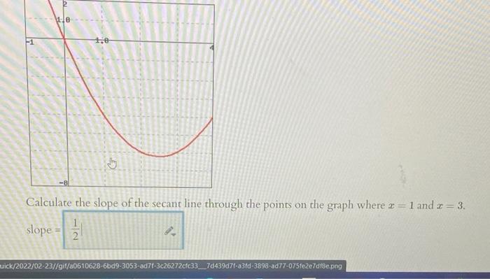 Solved lo H. D Calculate the slope of the secant line | Chegg.com