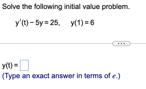 Solved Solve the following initial value | Chegg.com