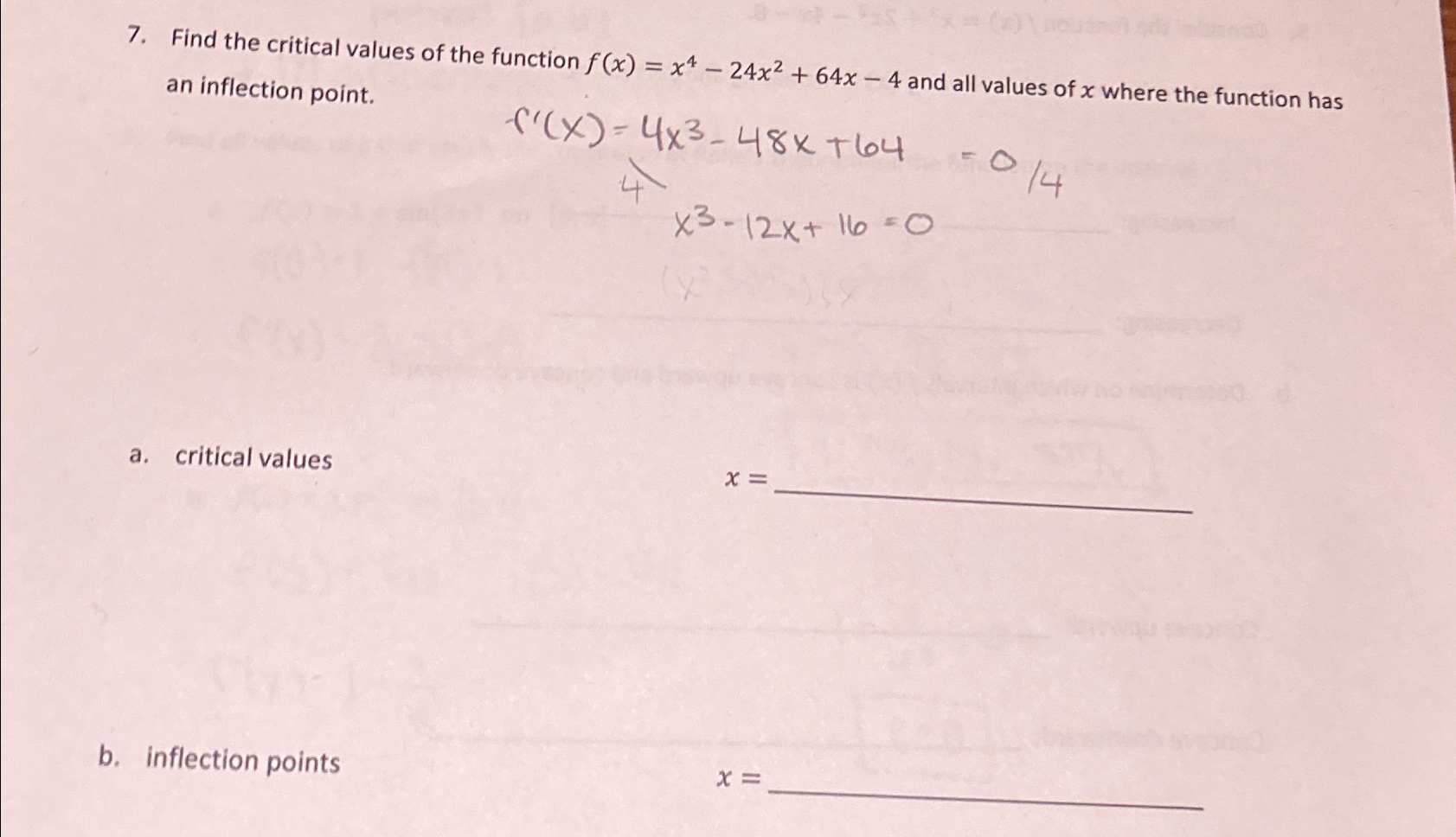 Find the critical values of the function | Chegg.com