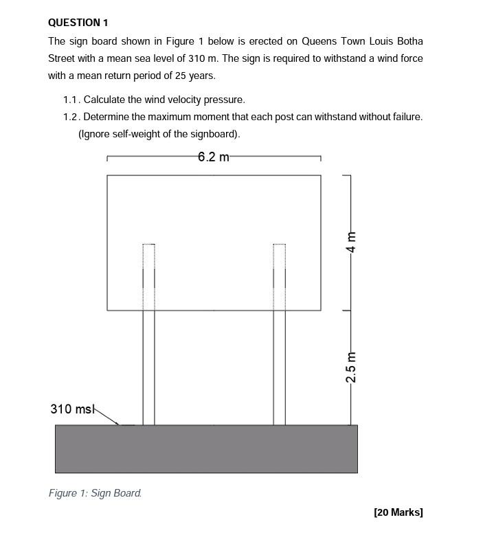 Solved QUESTION 1 The sign board shown in Figure 1 below is | Chegg.com