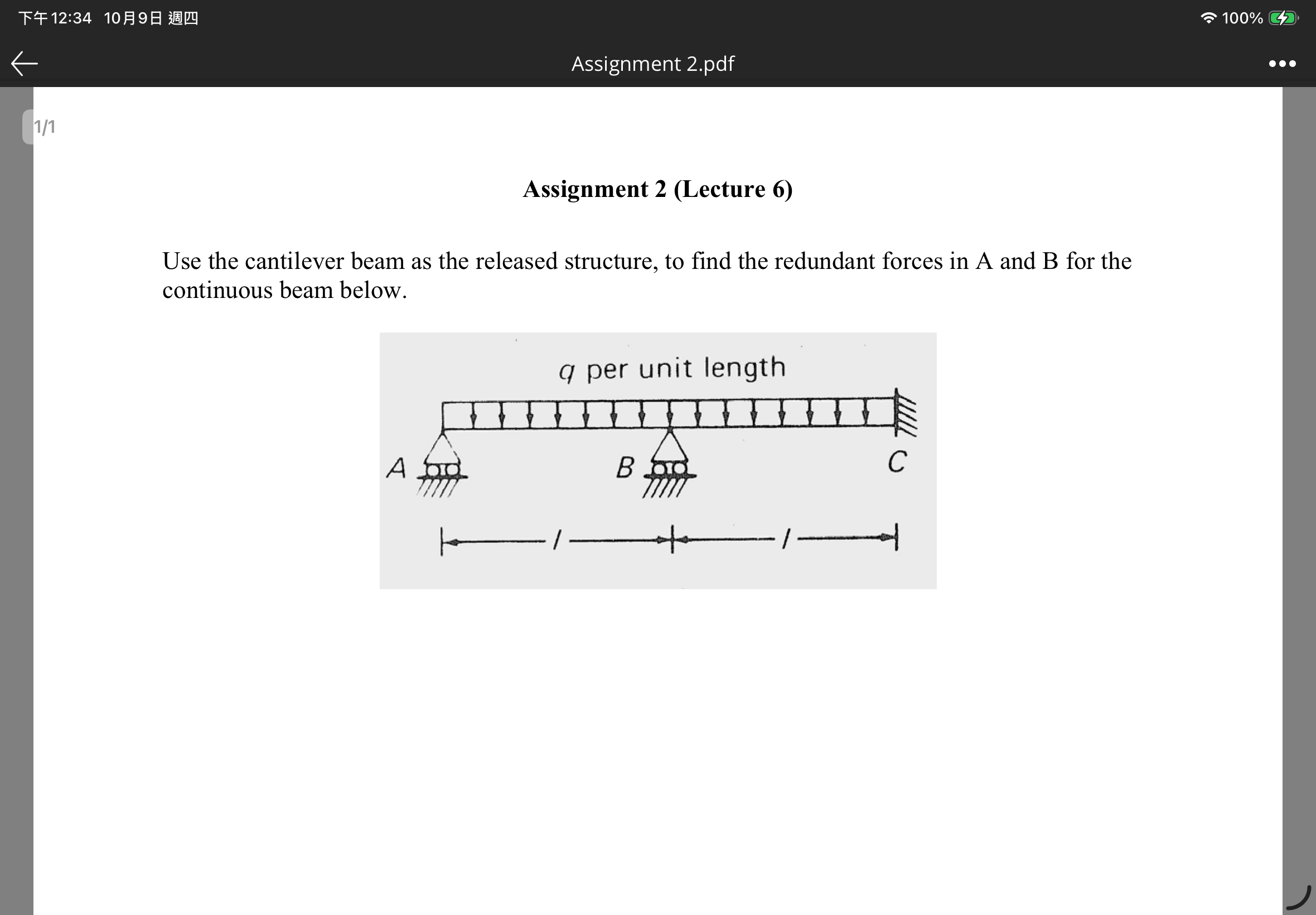 Solved Assignment 2 （Lecture 6）Use the cantilever beam as | Chegg.com
