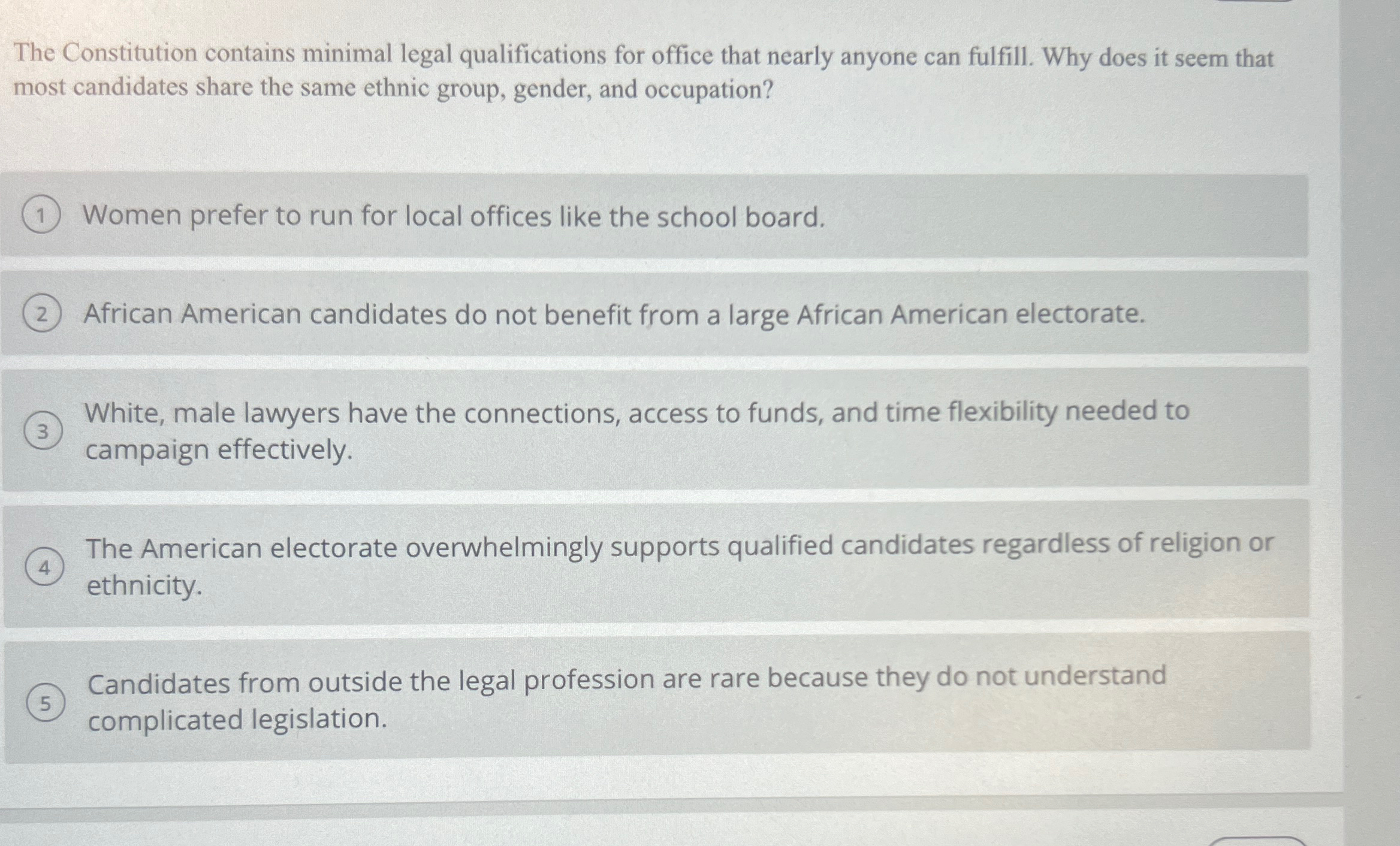 Solved The Constitution contains minimal legal | Chegg.com