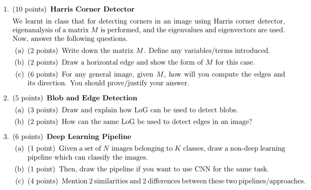 Solved (10 ﻿points) ﻿Harris Corner DetectorWe learnt in | Chegg.com