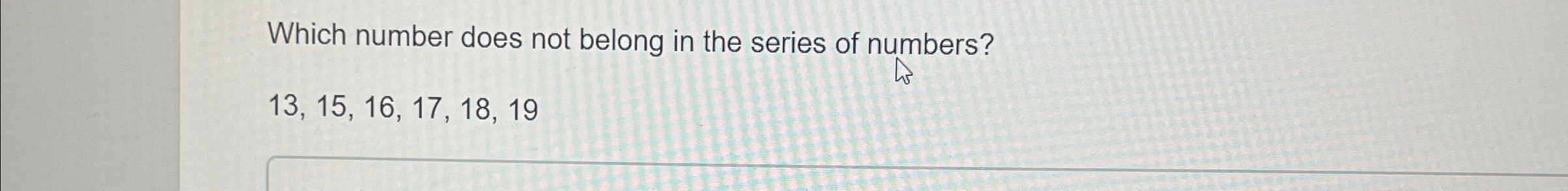 Solved Which number does not belong in the series of | Chegg.com