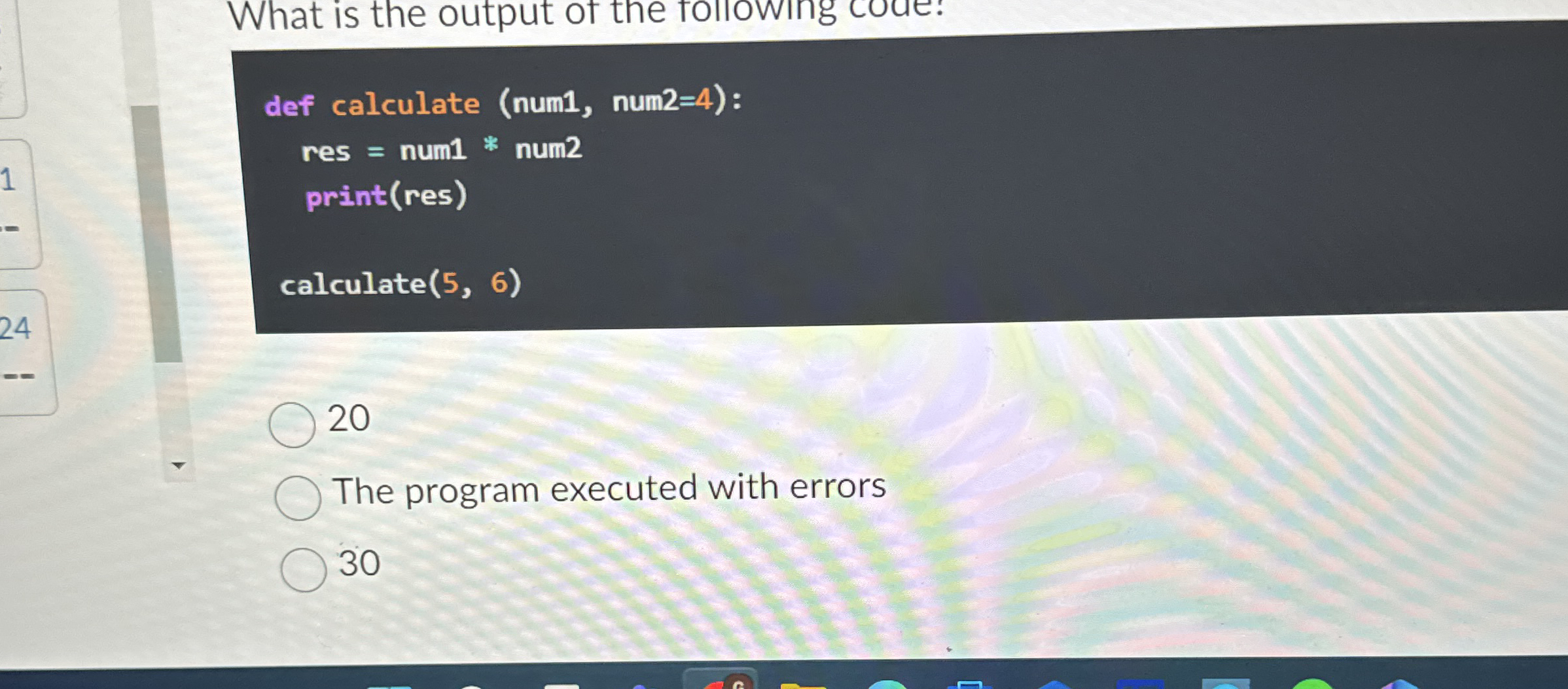 Solved What is the output of the following coue?def | Chegg.com