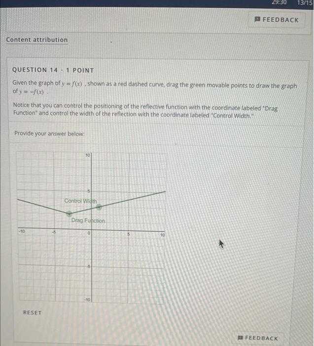 Solved QUESTION 14 1 POINT Given the graph of y=f(x), shown | Chegg.com