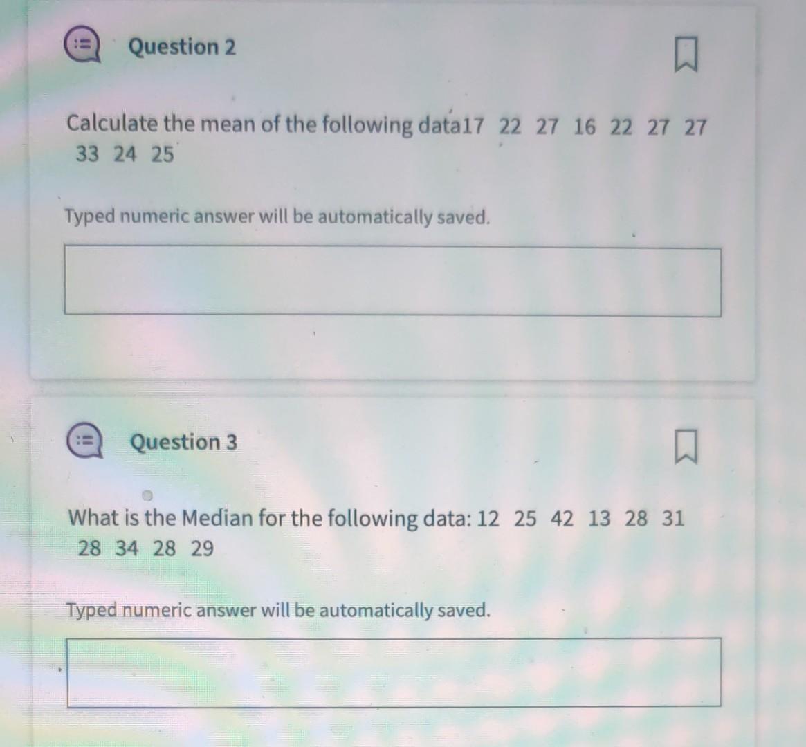 Solved Calculate the mean of the following data17 | Chegg.com