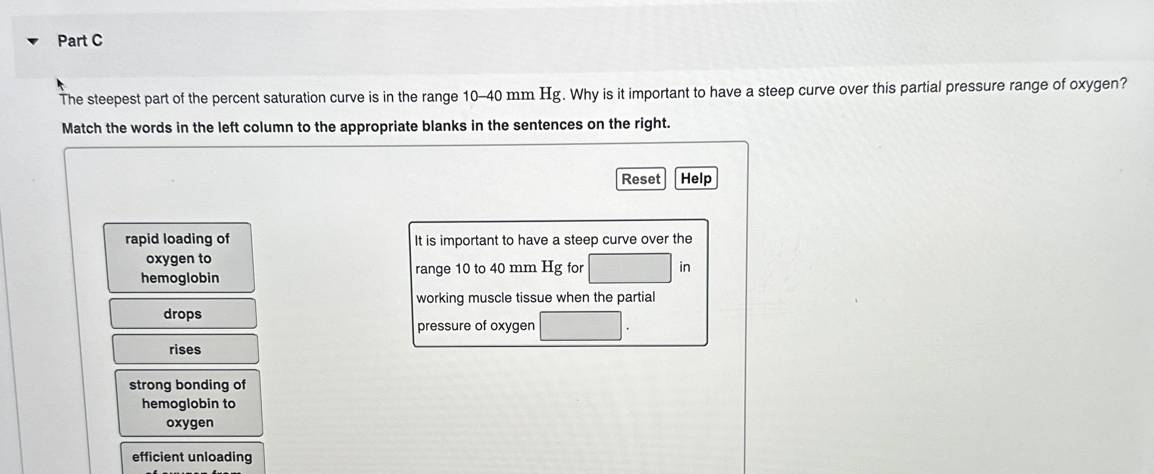 Solved Part CThe steepest part of the percent saturation | Chegg.com