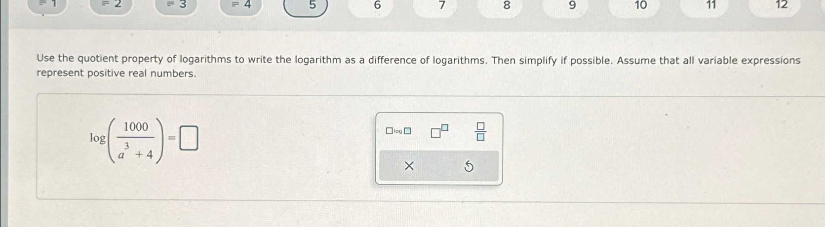 Solved Use the quotient property of logarithms to write the | Chegg.com