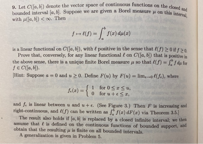 9. Let C([a,b]) denote the vector space of continuous | Chegg.com