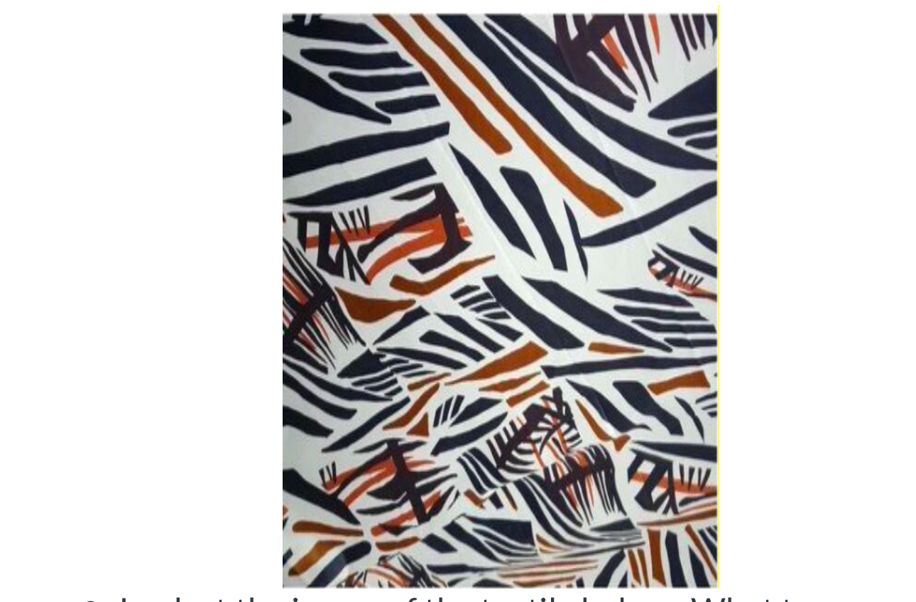 Solved Look at the image of the textile with geometric | Chegg.com