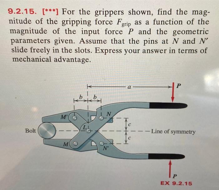 Solved 9.2.15. [∗∗∗] For the grippers shown, find the | Chegg.com