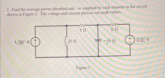 Solved 2. Find the average power absorbed and / or supplied | Chegg.com